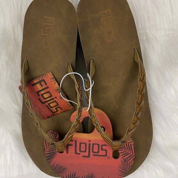 Flojos | Shoes | Flojos Nella Braided Strap High Wedge Flipflop Sandals ...